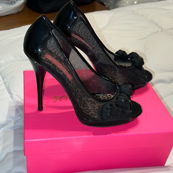 Betsey Johnson | Shoes | Original 200s Betsey Johnson Black Peeptoe Stilettos | Poshmark